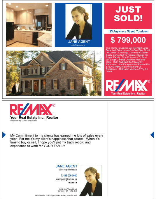 PrintForLessCanada.com - REMAX Realty Full Colour Postcards Starting from $90