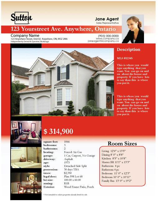 PrintForLessCanada.com - Sutton Group Listing/Feature Sheet Templates